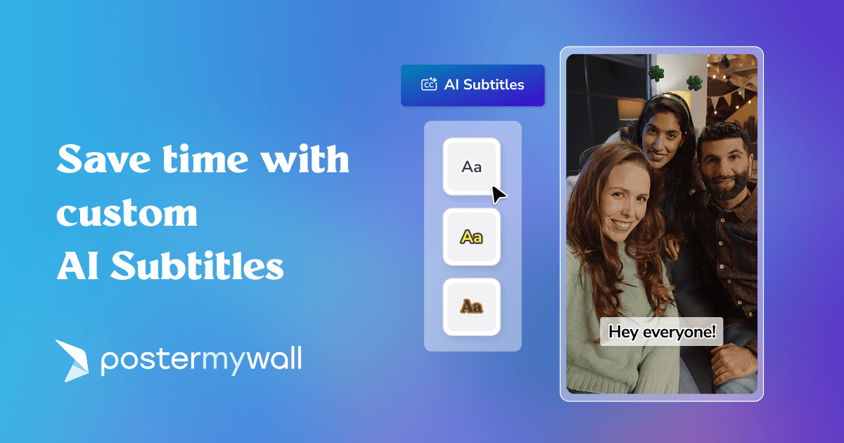 AI Subtitle Generator | Create Automatic Captions with PosterMyWall