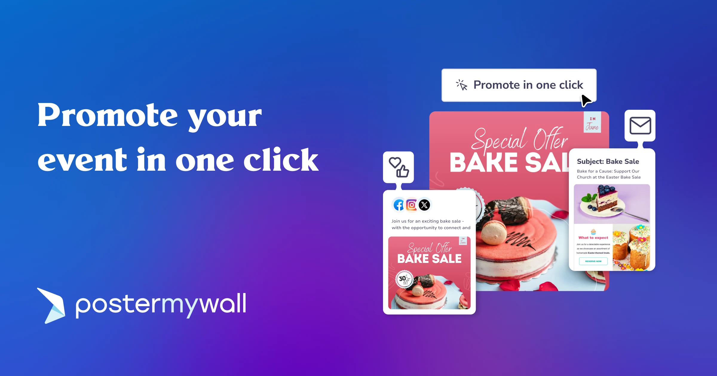 Promote your event webpage in a click | PosterMyWall