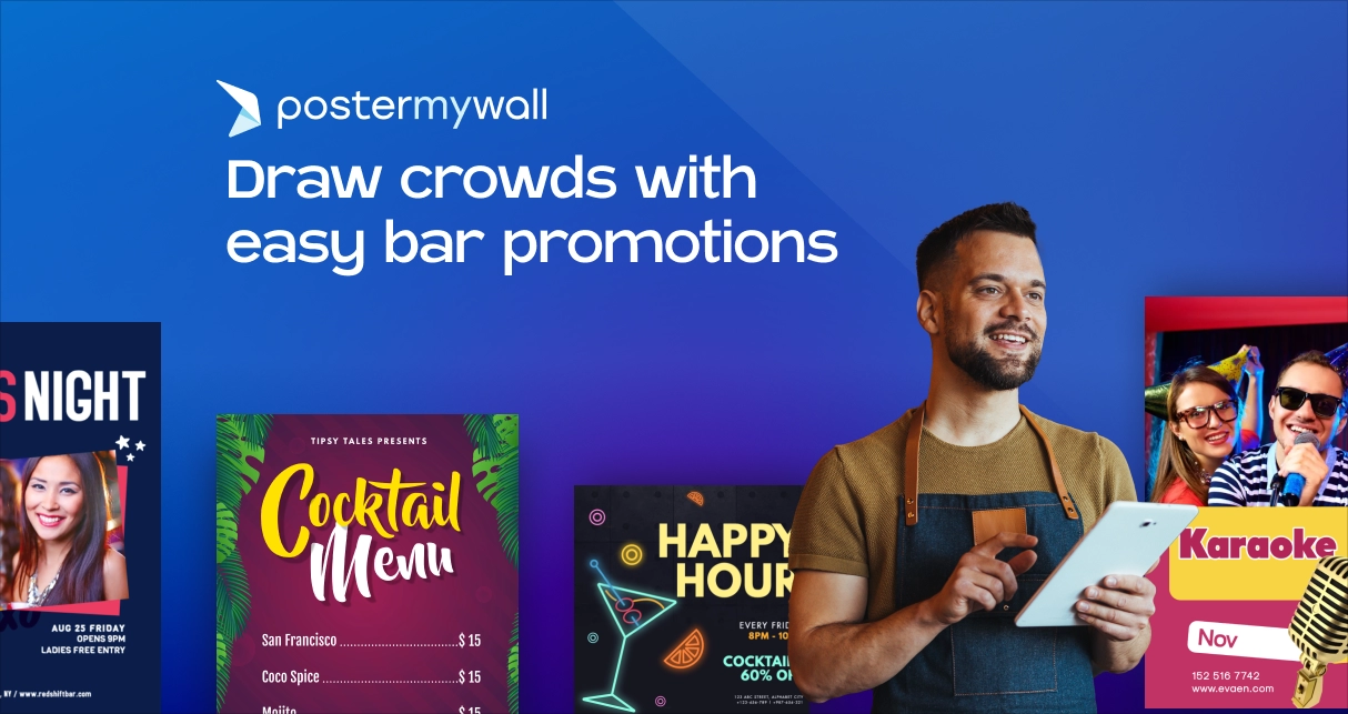 Attract crowds with stunning bar promotions | PosterMyWall