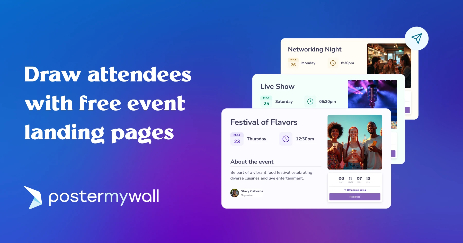 Create free landing pages for events | PosterMyWall
