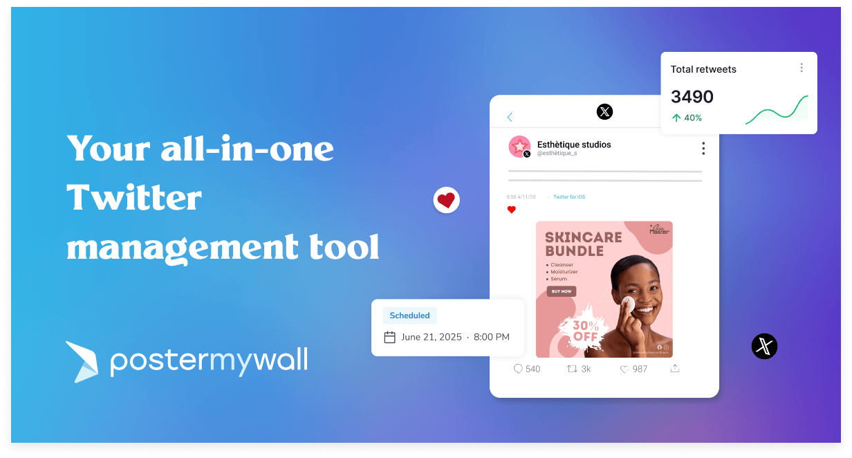Easily Post Tweets with Twitter Post Scheduler | PosterMyWall