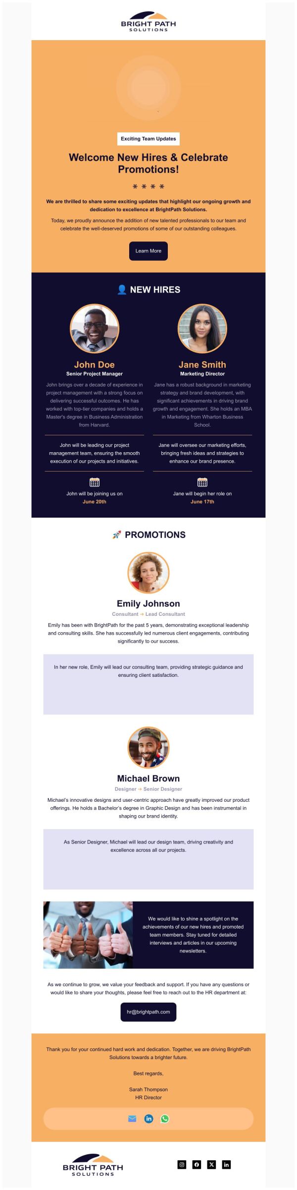 Announcement Email Template 'Bright Path' for Corporate | PosterMyWall