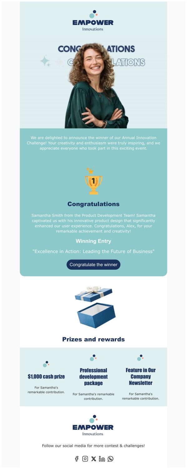 Announcement Email Template 'Empower Innovations' for Corporate ...