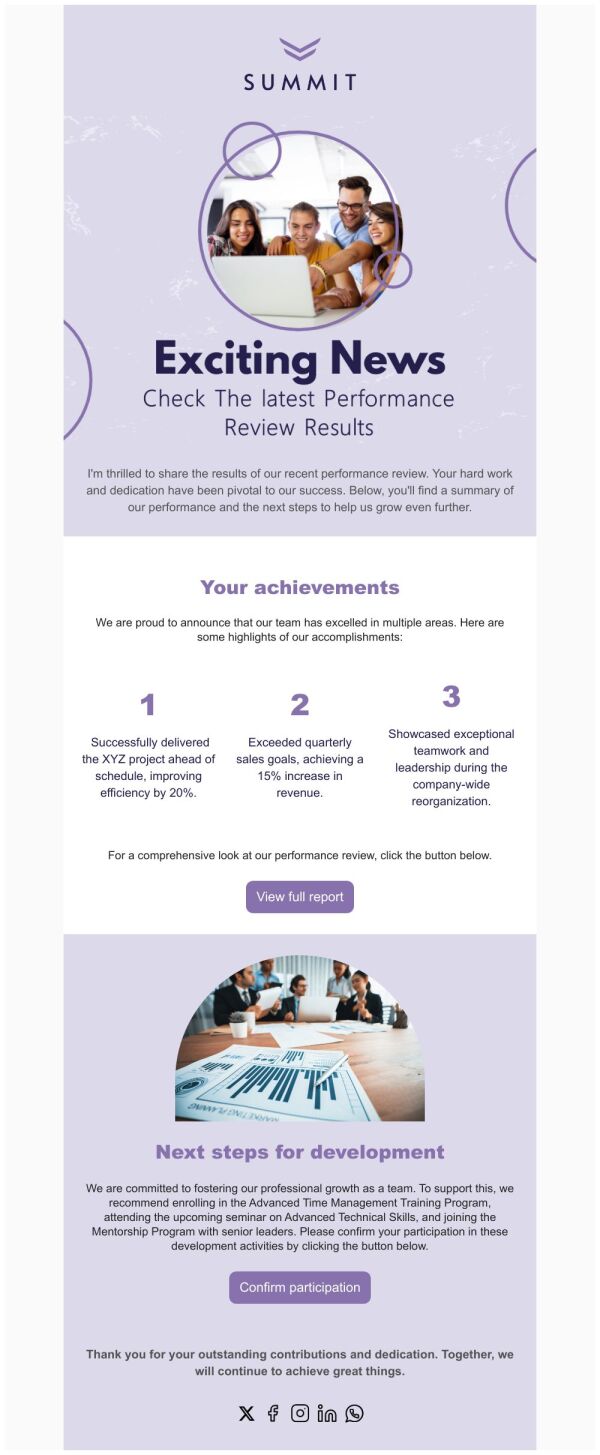 Announcement Email Template 'Summit' for Corporate | PosterMyWall