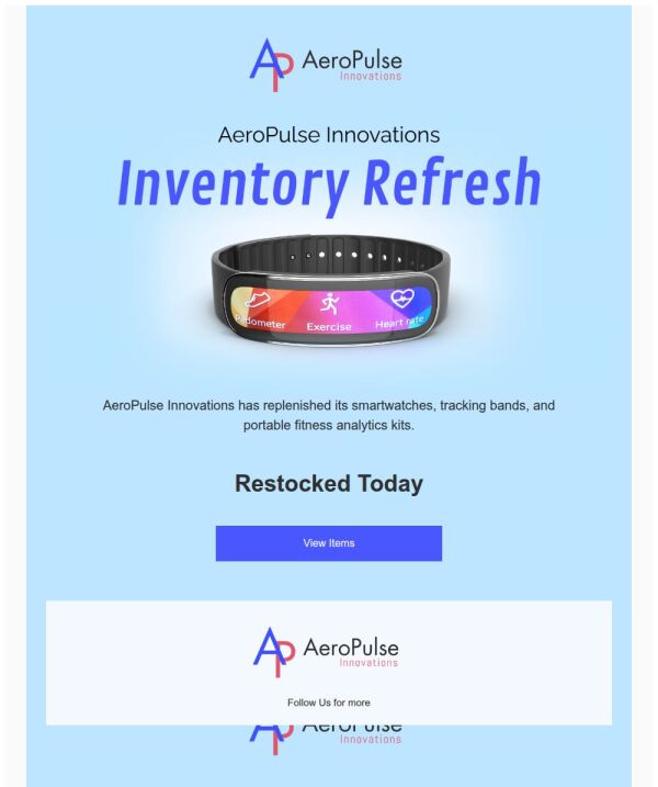 Back in stock Email Template 'Tracking Bands' for Technology | PosterMyWall