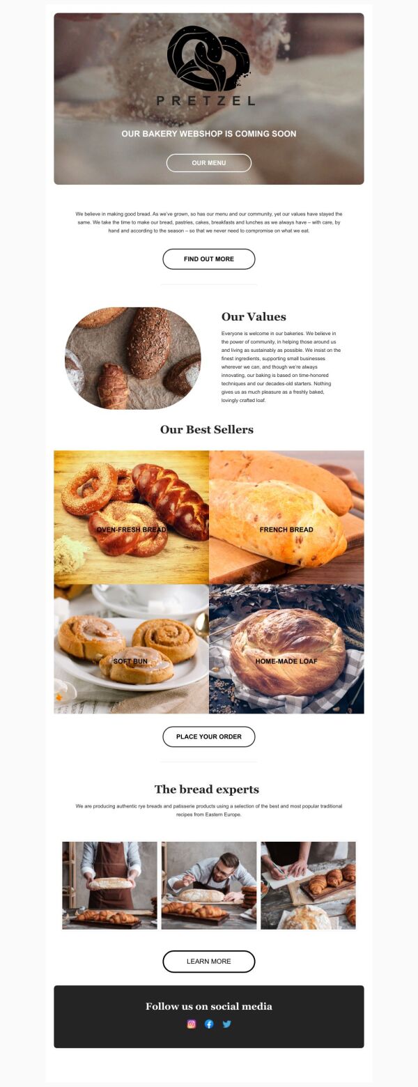Coming Soon Email Template 'Bakery Best Sellers' for Small Business ...