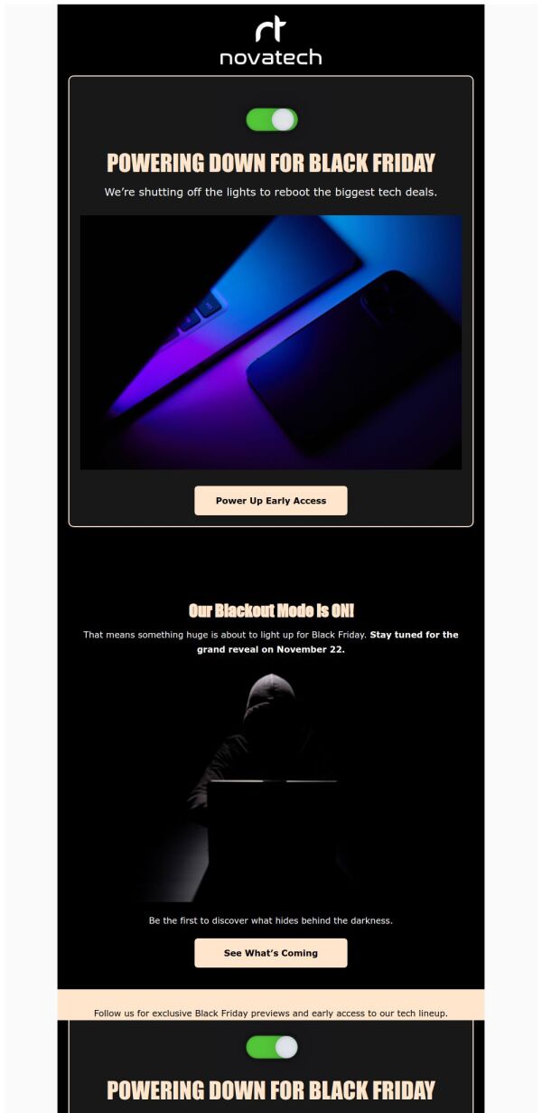 Coming soon Email Template 'Big Tech' for Black Friday | PosterMyWall