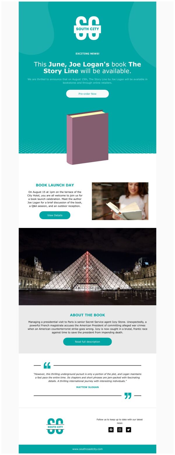 Coming Soon Email Template 'Book Launch Day' for Publications ...