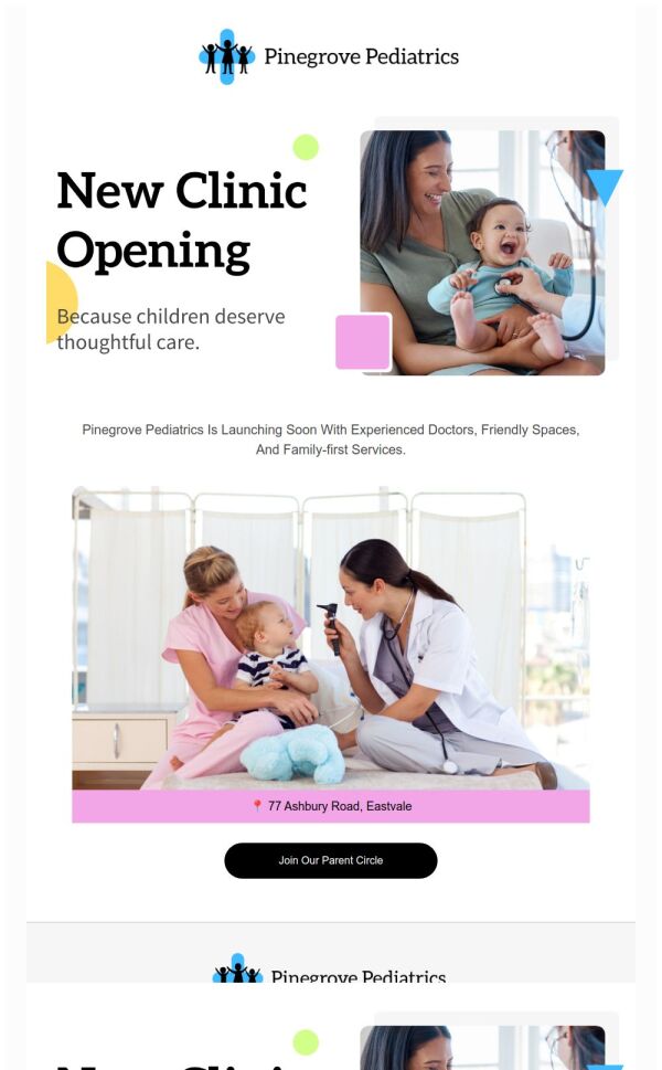 Coming soon Email Template 'Clinic Opening' for Healthcare | PosterMyWall