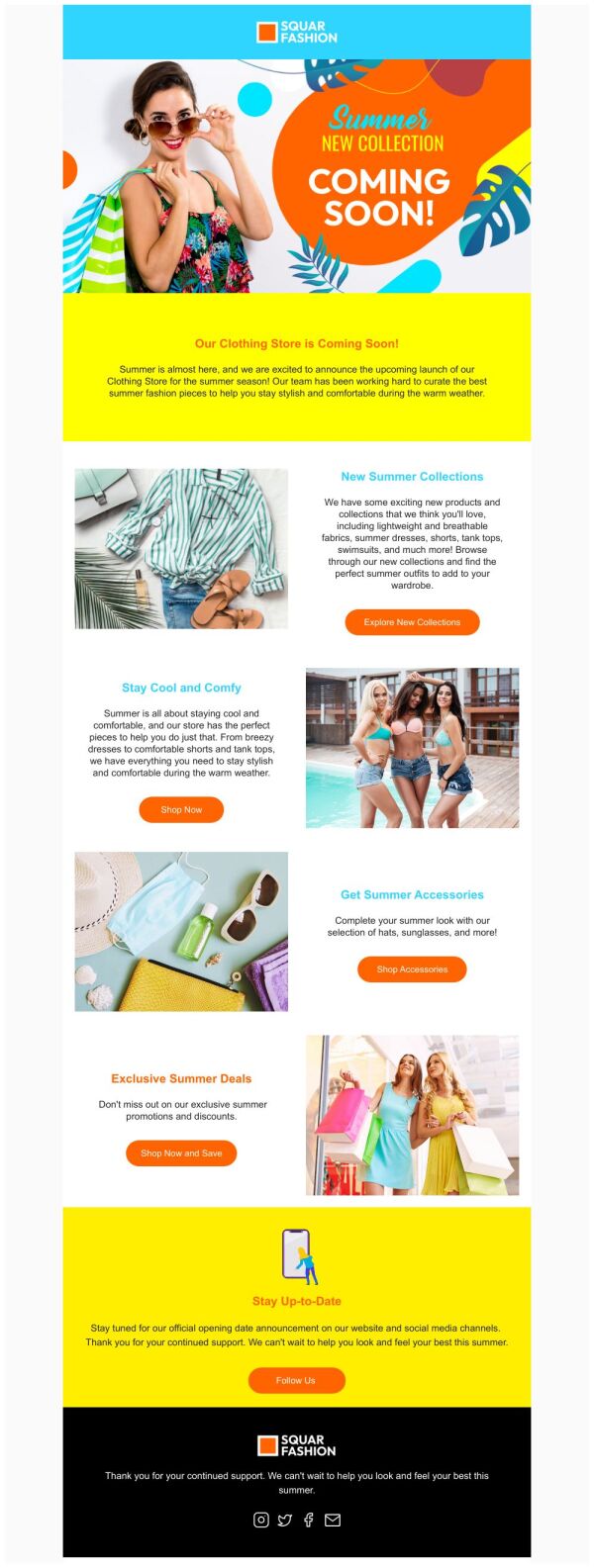 Coming soon Email Template 'Clothing Collection' for Summer | PosterMyWall
