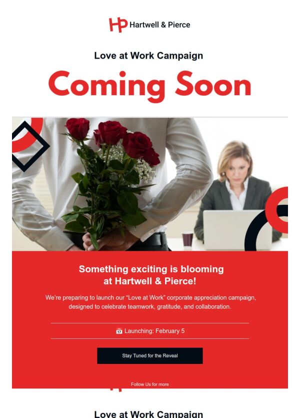 Coming soon Email Template 'Corporate Appreciation' for Valentine's Day ...