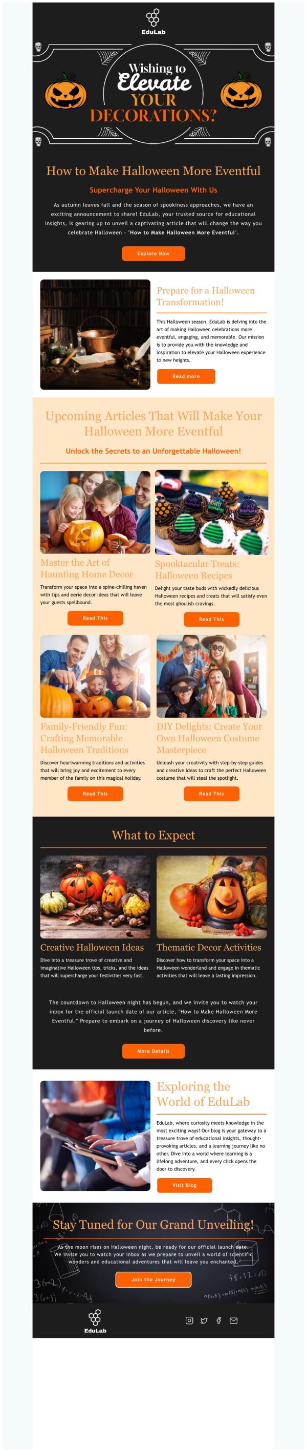 Coming soon Email Template 'Educational Insights' for Halloween ...