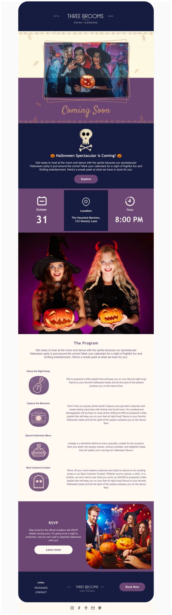 Coming soon Email Template 'Event Planners' for Halloween | PosterMyWall