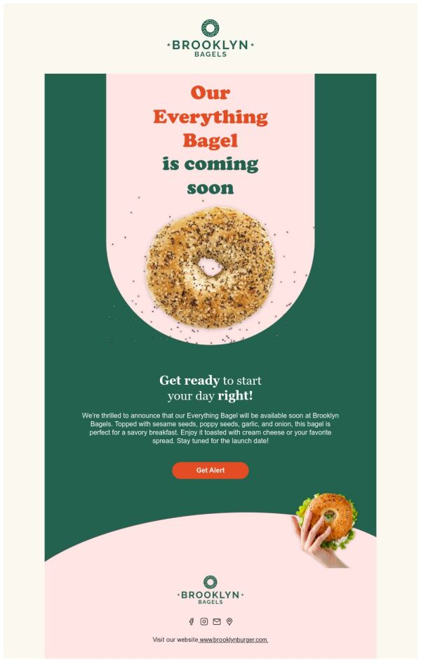 Coming soon Email Template 'Everything Bagel' for Food | PosterMyWall