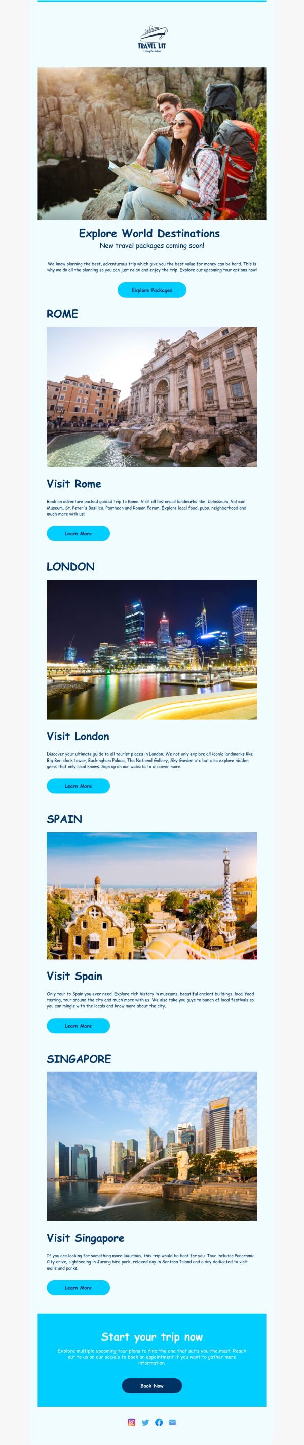 Coming Soon Email Template 'Explore Global Destinations' for Tourism ...