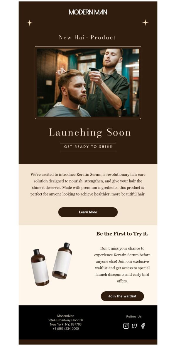Coming soon Email Template 'Hair Product' for Spa | PosterMyWall