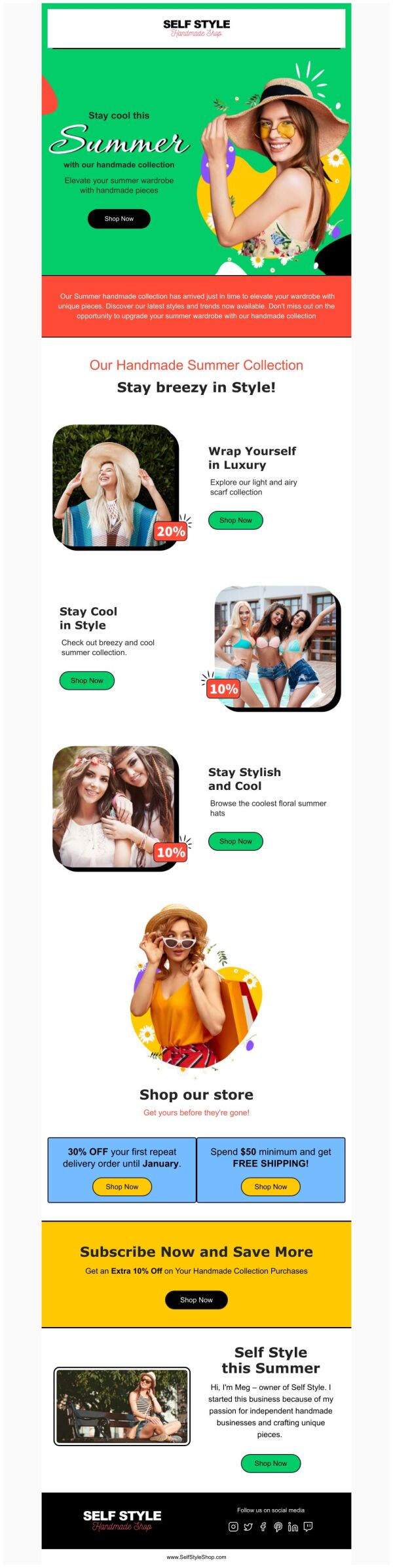 Coming soon Email Template 'Hand Made Clothing' for Summer | PosterMyWall