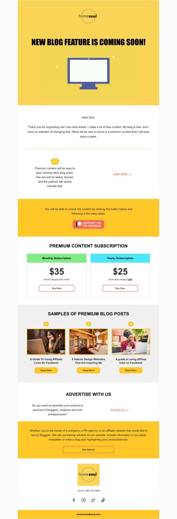 Coming Soon Email Template 'New Blog Feature' for Publications ...