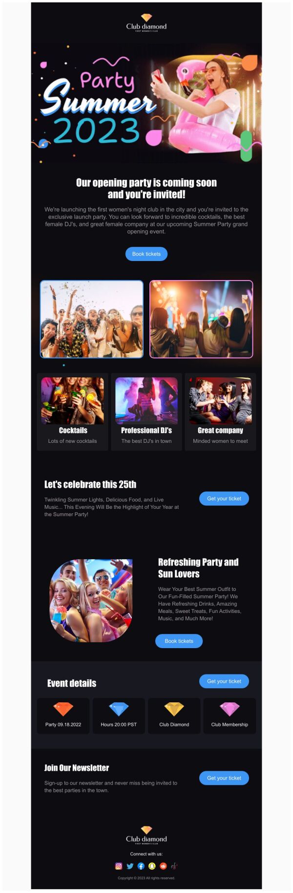 Coming soon Email Template 'Refreshing Party' for Summer | PosterMyWall