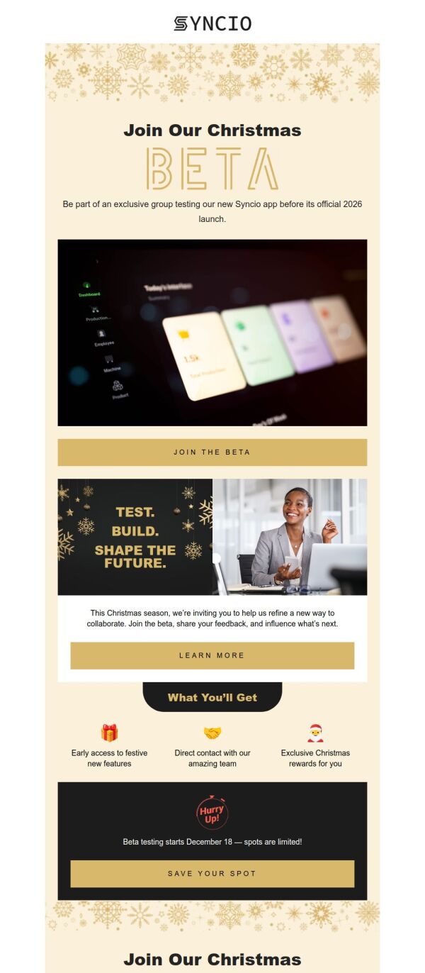 Coming soon Email Template 'Shape the Future' for Christmas | PosterMyWall