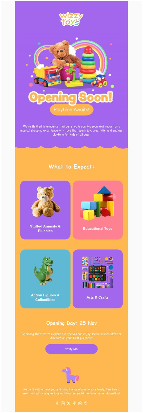 Coming soon Email Template 'Toy Store' for Small Business | PosterMyWall