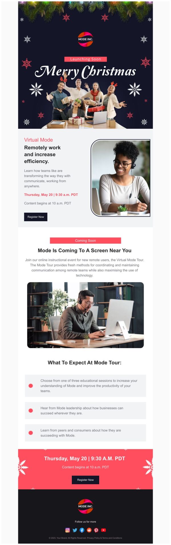 Coming soon Email Template 'Virtual Mode' for Christmas | PosterMyWall