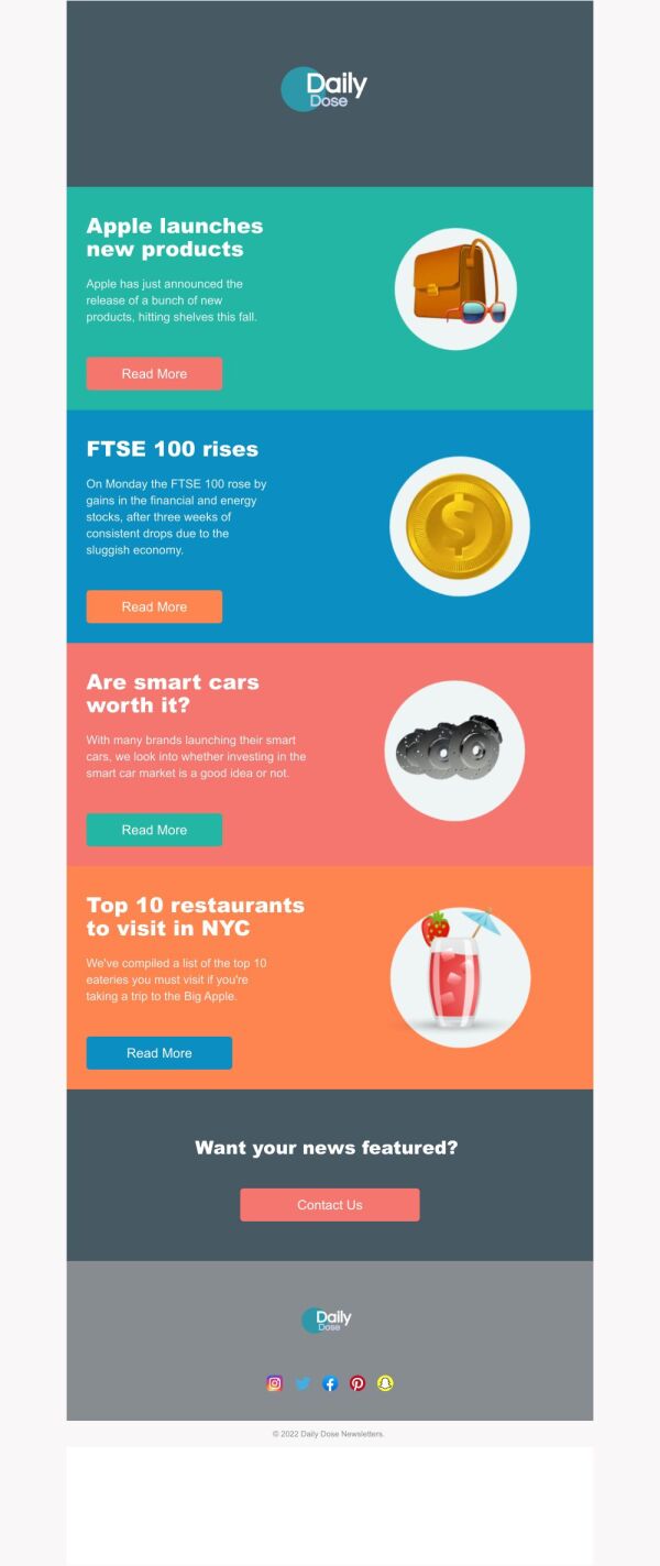 Newsletter Email Template 'Daily News' for Publications | PosterMyWall