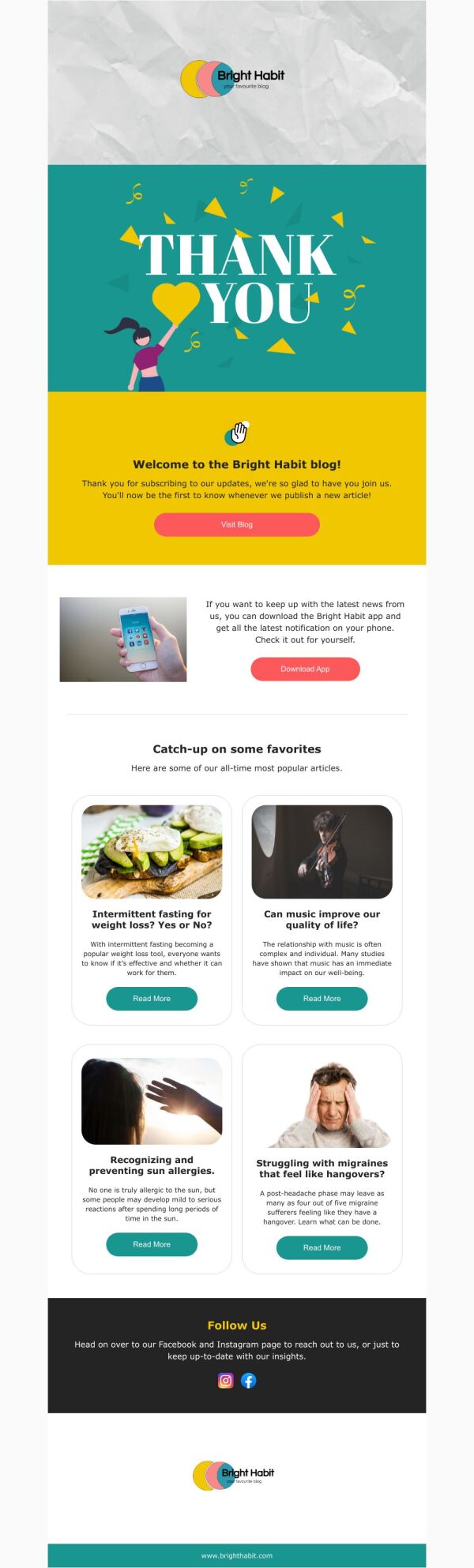 Thank You Email Template 'Favorite Articles' for Publications ...