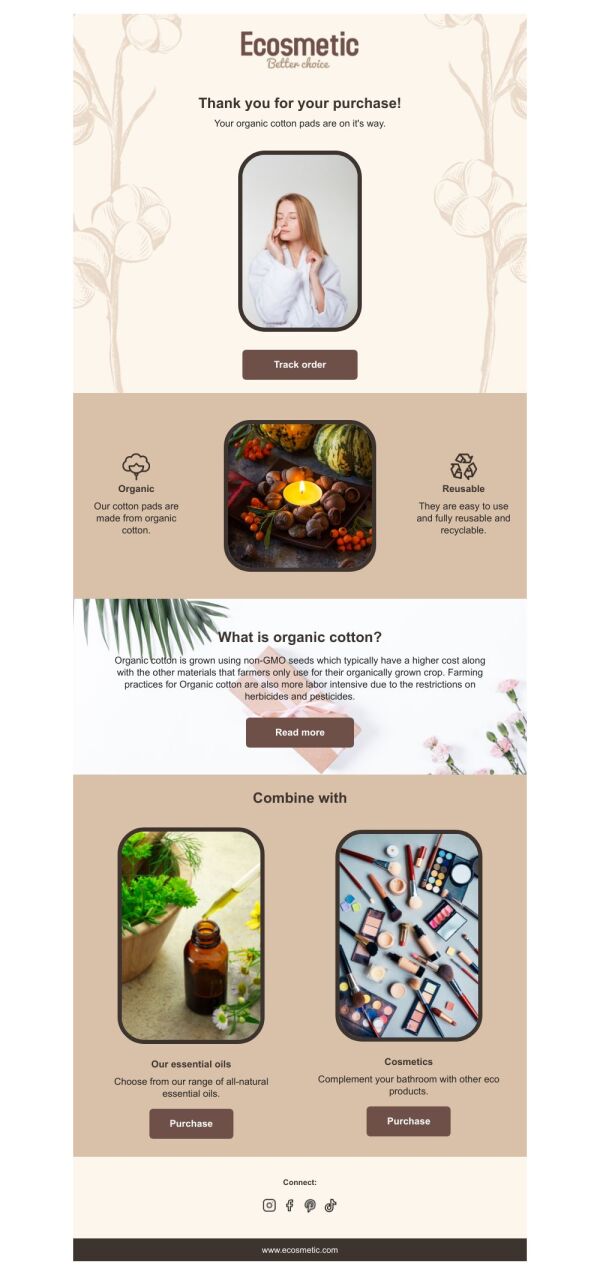 Thank You Email Template 'Organic Cotton Pads' for Environment Agency ...