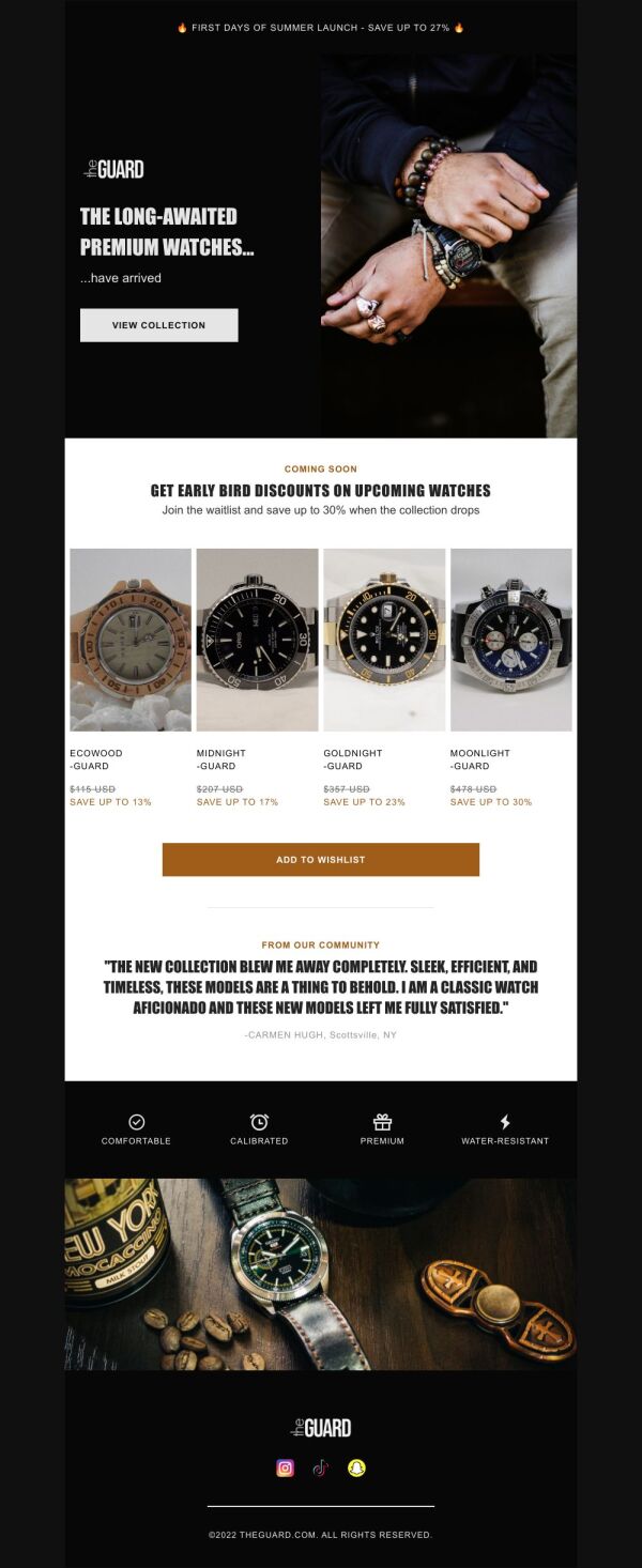 Coming Soon Email Template 'Premium Watches' for Retail | PosterMyWall