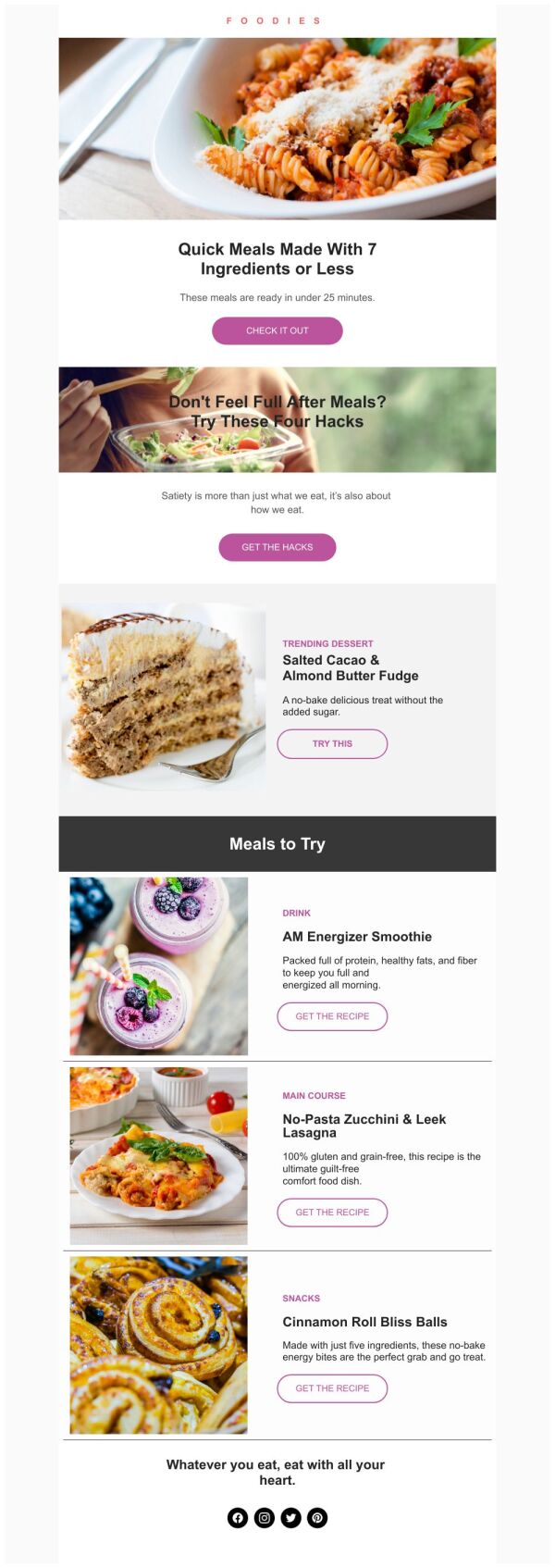 Newsletter Email Template 'Quick Meals' for Food Industry | PosterMyWall