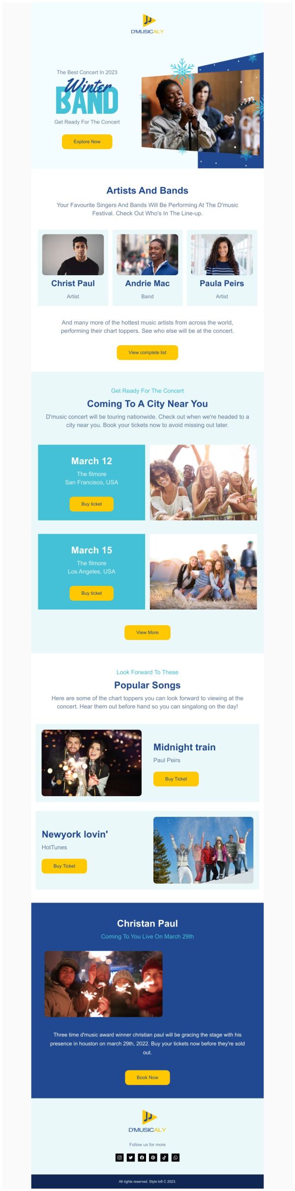 Event Promotion Email Template 'Best Concert' for Winter | PosterMyWall