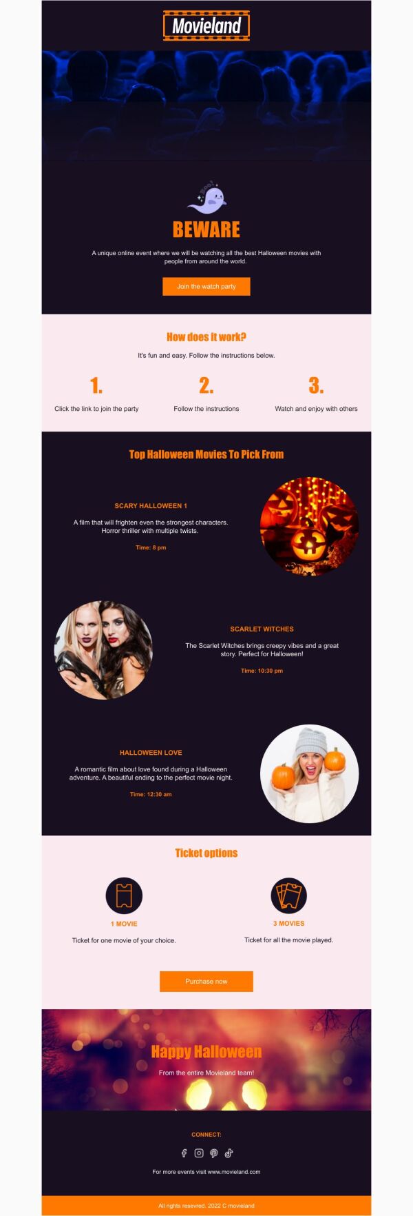 Event Promotion Email Template 'Best Spooky Movies' for Halloween ...
