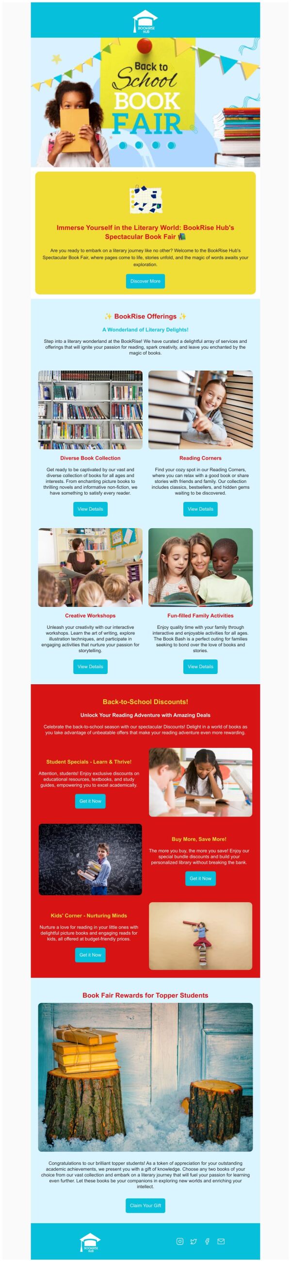 Event Promotion Email Template 'Book Fair' for Back to School ...
