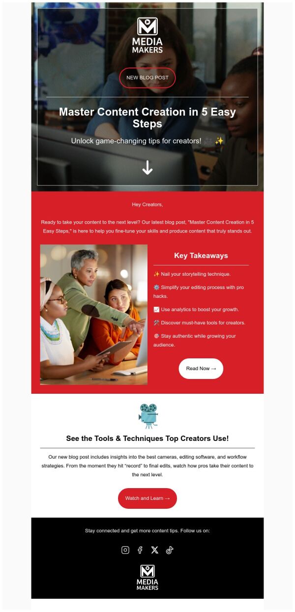 Event Promotion Email Template 'Content Creation' for Blog | PosterMyWall