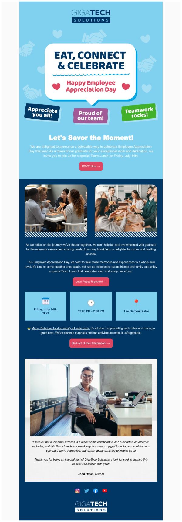 Event Promotion Email Template 'Employee Appreciation Day' for ...