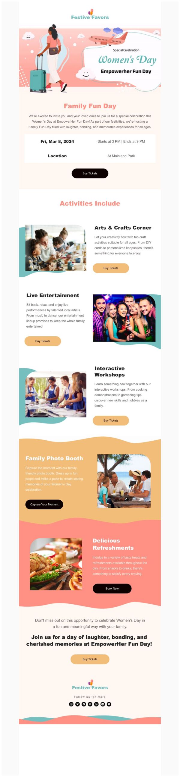 Event Promotion Email Template 'Empower Her' for Women's Day | PosterMyWall