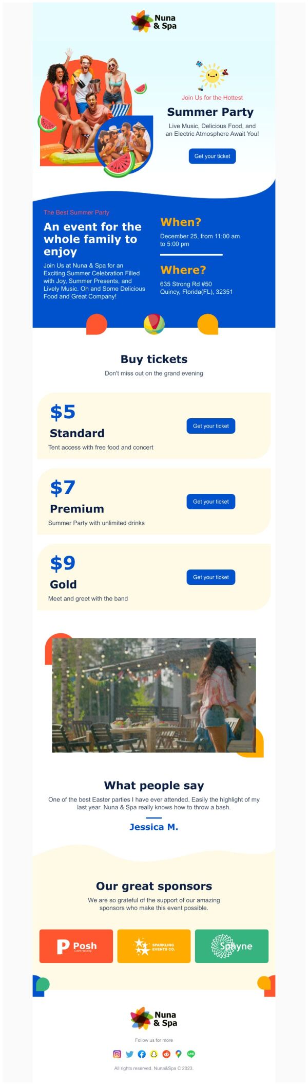 Event Promotion Email Template 'Family Party' for Summer | PosterMyWall