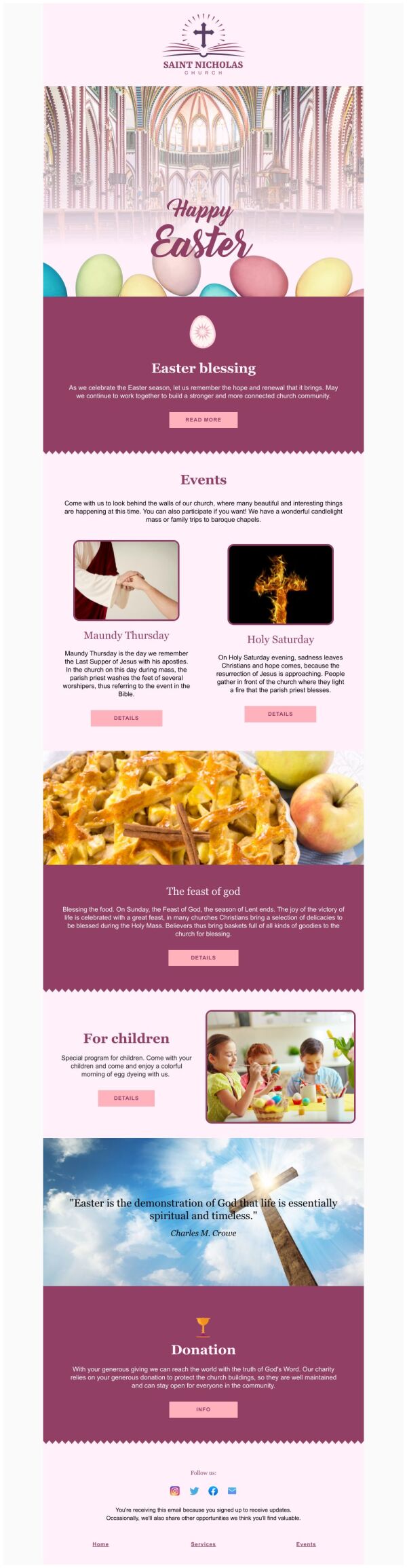 Event Promotion Email Template 'Feast of God' for Easter | PosterMyWall