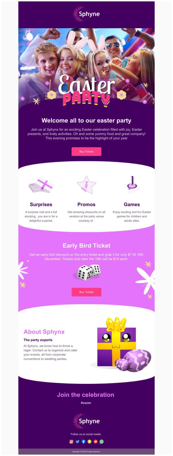 Event Promotion Email Template 'Games and Party' for Easter | PosterMyWall