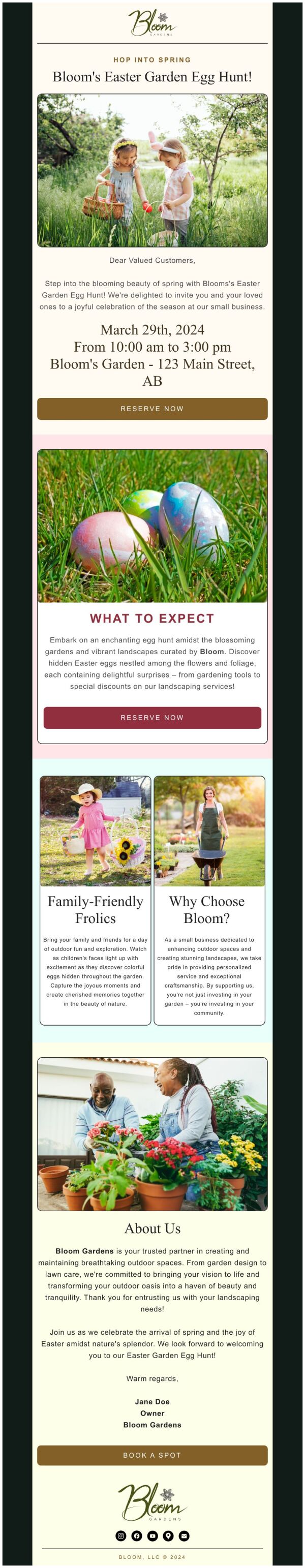 Event Promotion Email Template 'Gardening Services' for Easter ...