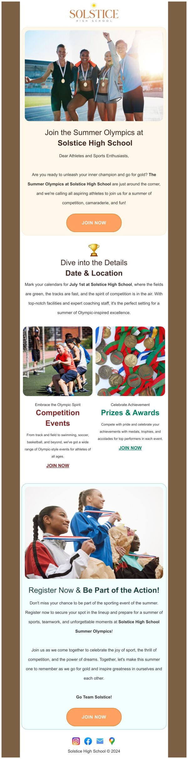 Event Promotion Email Template 'High School Sports' for Summer ...