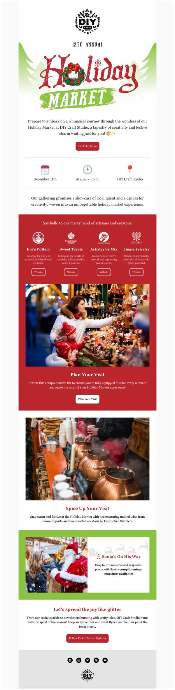 Event Promotion Email Template 'Holiday Market' for Christmas ...