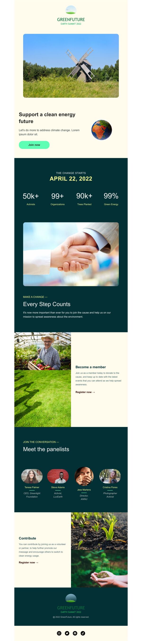 Event Promotion Email Template 'Join The Green Cause' for Environment ...