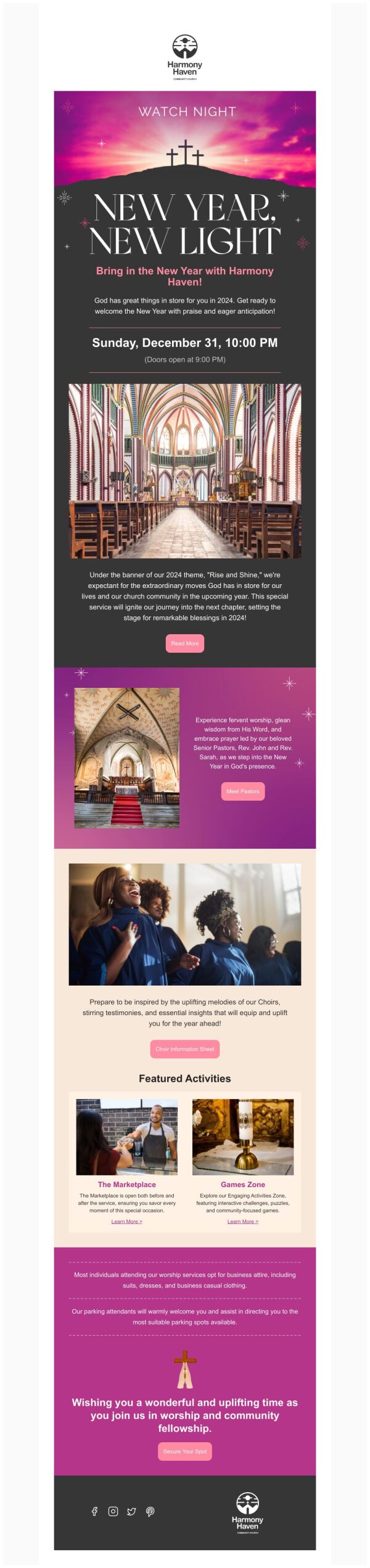 Event Promotion Email Template 'Rise and Shine' for New Year | PosterMyWall
