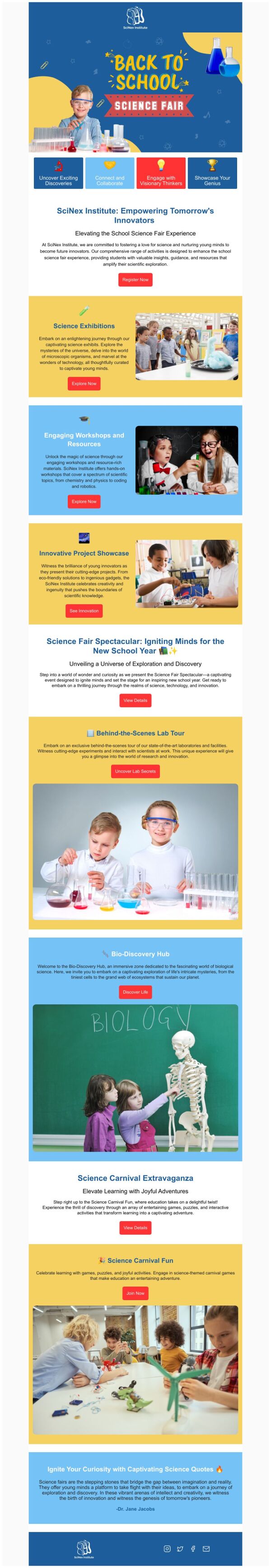 Event Promotion Email Template 'Science Fair' for Back to School ...