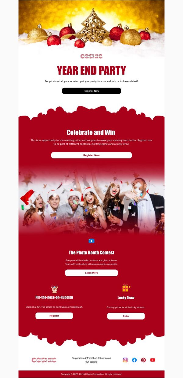 Event Promotion Email Template 'Year End Party' for New Year | PosterMyWall