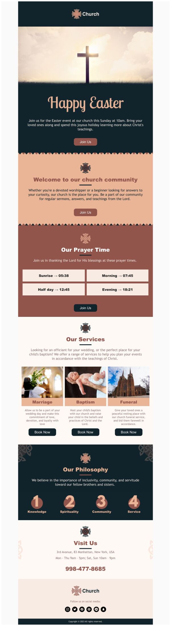 Event Schedule Email Template 'Christ's Teachings' for Easter ...