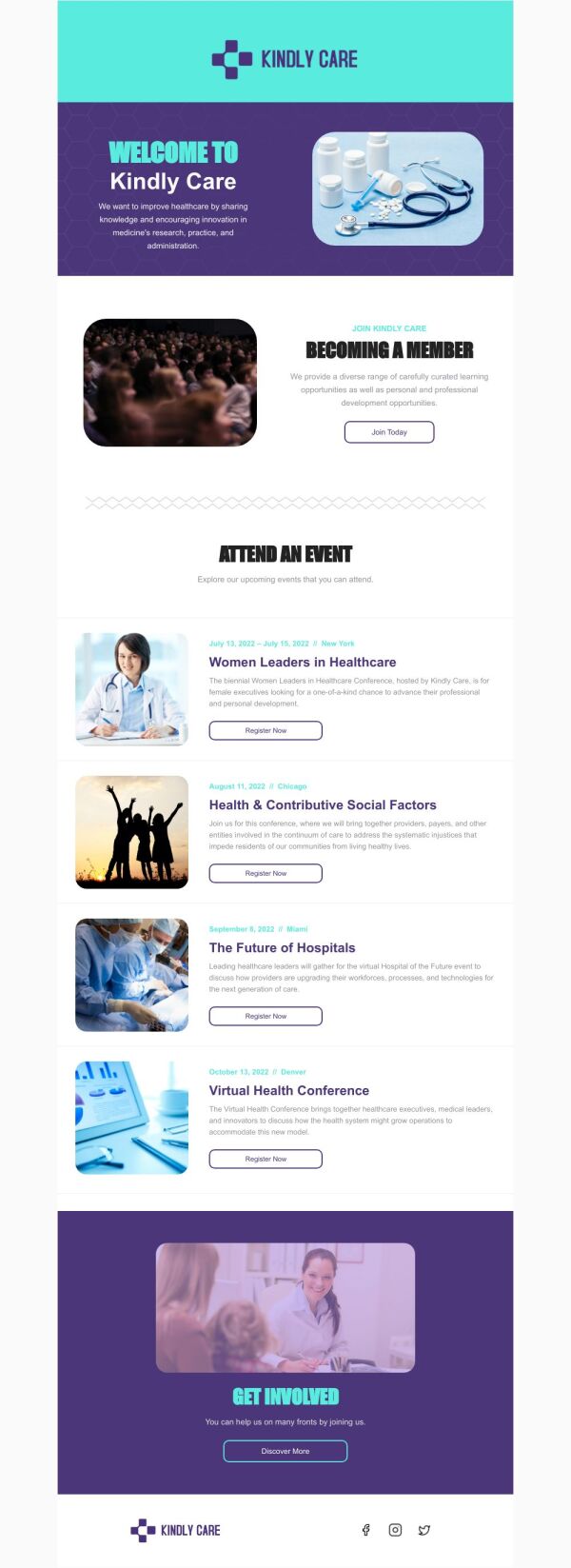 Event Schedule Email Template 'Medical Community Membership' for ...