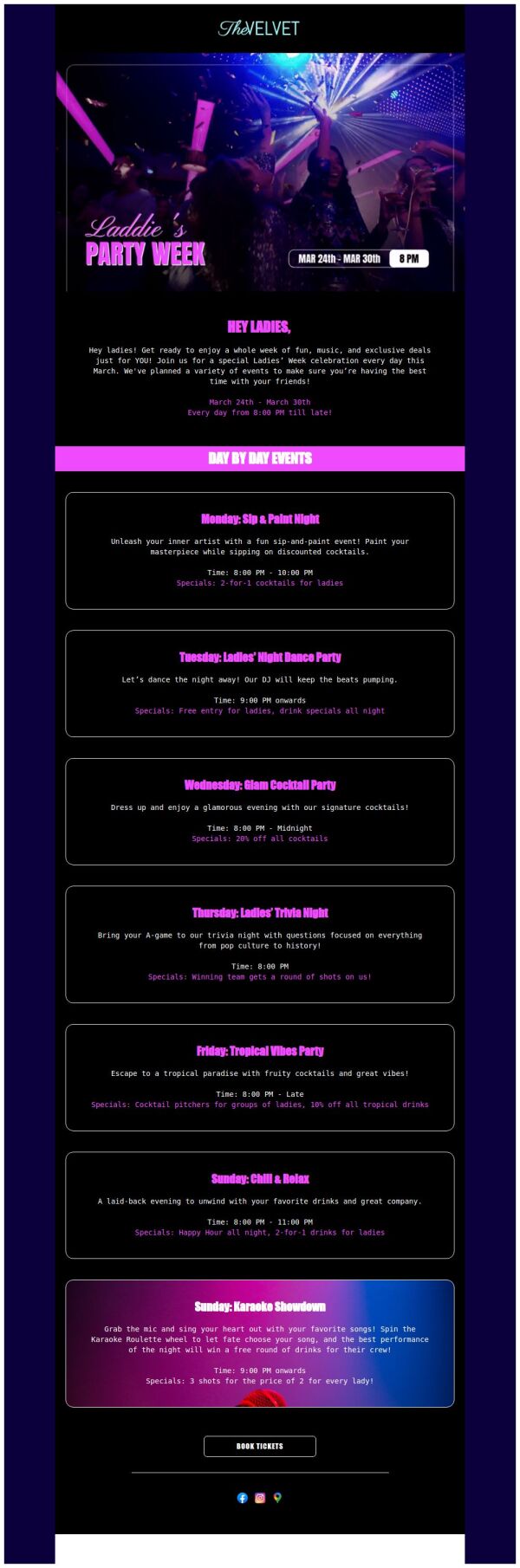 Event Schedule Email Template 'Sip and Paint' for Party | PosterMyWall